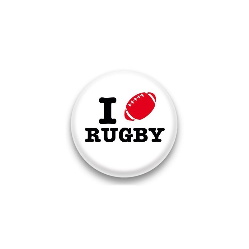 Badge Bouton 25mm I Love Rugby