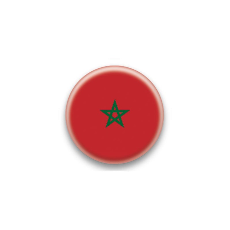 Badge Bouton 25mm Drapeau Maroc