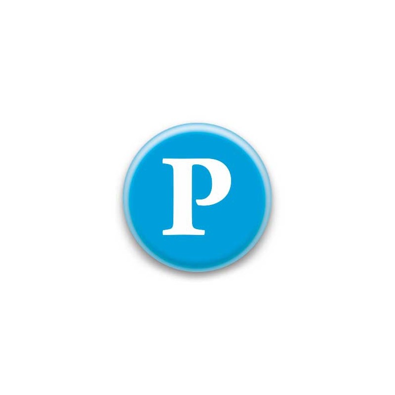 Badge Bouton 25mm lettre P